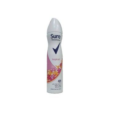 Sure MotionSense Deodorant Antiperspirant Body Spray - Tropical- 250ml ...